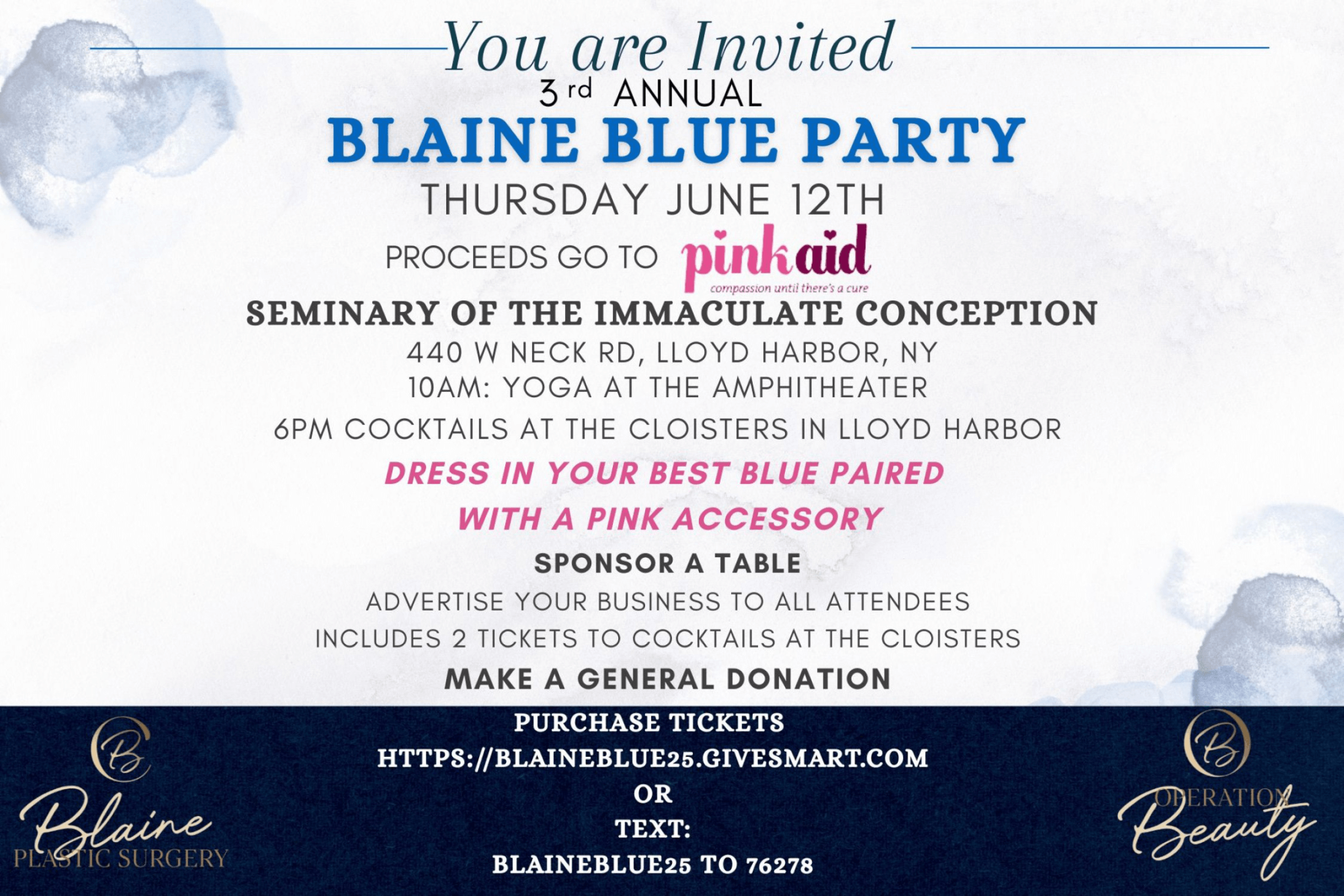 3rd Annual Blaine Blue Event - Pink Aid